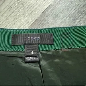 J. Crew | Skirts | Jcrew Ruffle Mini Skirt Forrest Green 6 Plus Wool ...